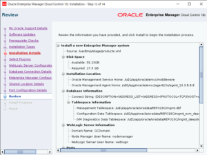 Oracle Enterprise Manager 13c Linuxへのインストール手順